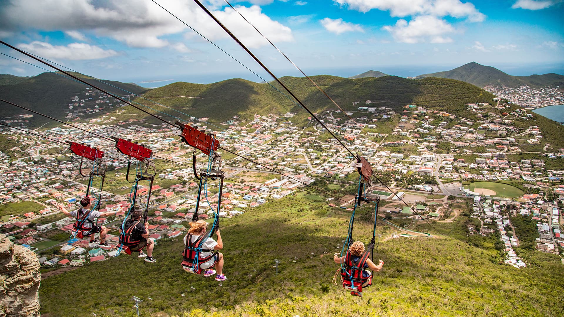 Philipsburg, St. Maarten Aerial Sky Explorer, Flying Dutchman, Schooner ...